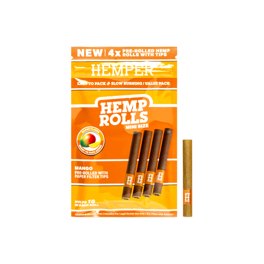 Hemper Pre-Rolled Mini Hemp Rolls | 4-Pack | Slow Burn & Smooth Draw ...